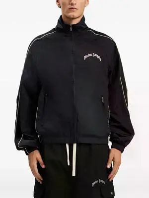 Palm Angels Logo Striped Windbreaker - Black