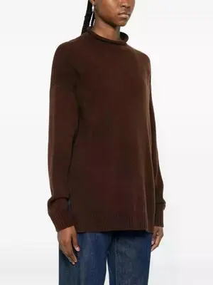 Eric Bompard Cashmere High Neck Sweater With Side Slits