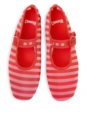 Camper Casi Myra Striped Buckle Flats - Red