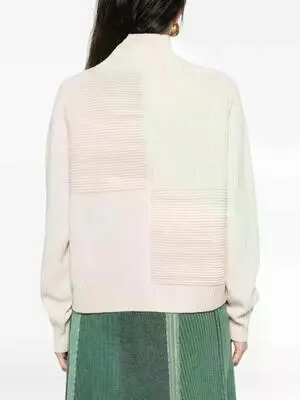 Eric Bompard Ottoman Ribbed Knit High Neck Long Sleeve Sweater
