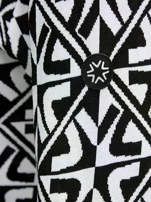 NEWLAND Geometric Print Half-zip Long Sleeve Top