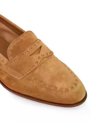 Santoni Stitched Loafers - Brown