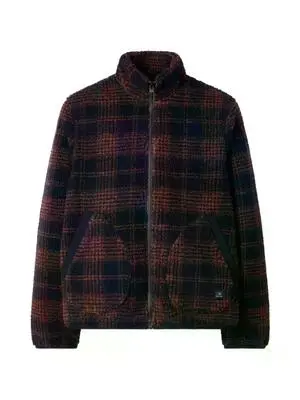 Paul Smith Plaid Fleece Zip Jacket - Blue
