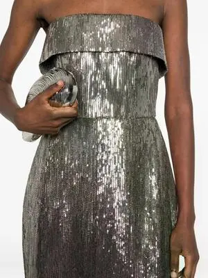 Elie Saab Sequin Embellished Strapless Maxi Dress