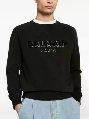 Balmain Logo Print Crewneck Sweatshirt
