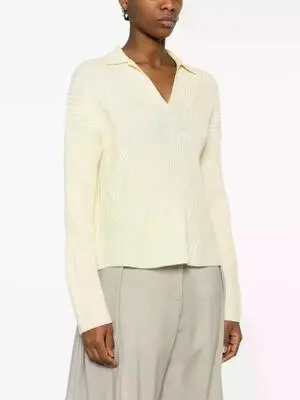 Eric Bompard Two-tone Ribbed Polo Top - Neutrals