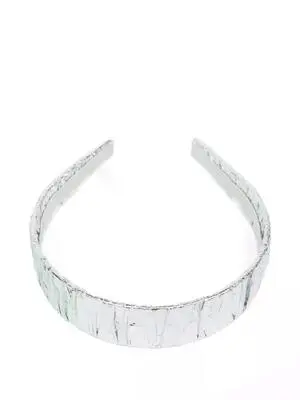 MAISON MARGIELA Logo-plaque Headband - Silver