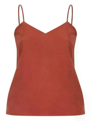 Max Mara Silk V-neck Camisole - Brown