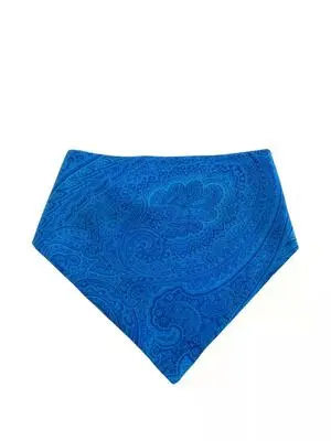 Etro Paisley Button Scarf Blue