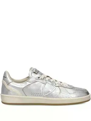 Philippe Model Perforated Low Trainers - Silver