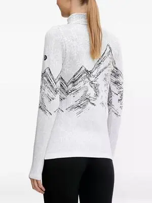 NEWLAND Mountain Print High Neck Half-zip Sweater - Grey