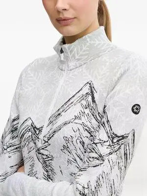 NEWLAND Mountain Print High Neck Half-zip Sweater - Grey