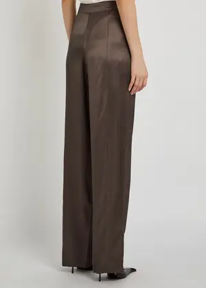 Emporio Armani Straight-leg Satin-twill Trousers