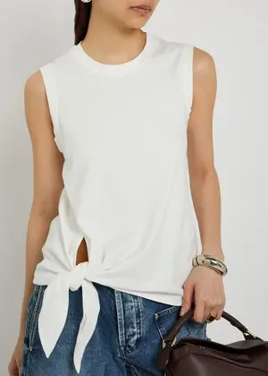 JW Anderson Knot Detail Cotton Tank Top - White