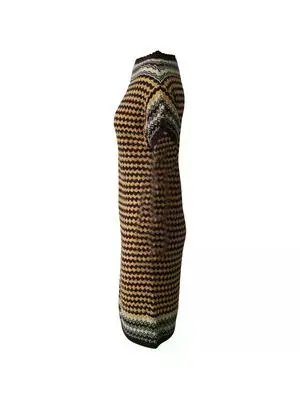 Missoni Patterned Knit Off-shoulder Dress