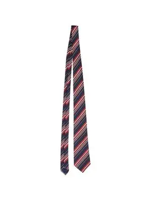 Ermenegildo Zegna Striped Silk Neck Tie - Blue