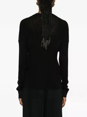 Eric Bompard Ribbed Round-neck Long-sleeve Sweater