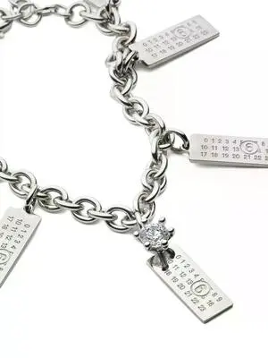 MAISON MARGIELA Tone Charm Bracelet With Crystal Embellishment - Silver