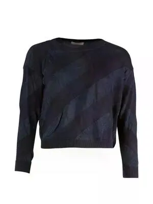 Sandro Striped Crew Neck Long Sleeve Sweater