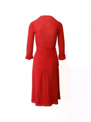 REFORMATION Wrap Detail Ruffle Midi Dress
