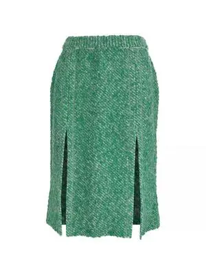Stella McCartney Bouclé Tweed Midi Skirt With Front Slits