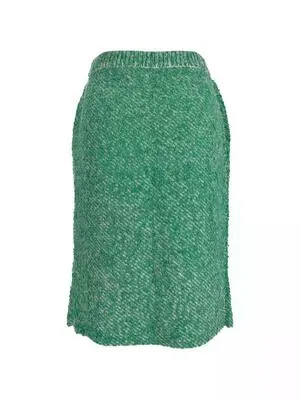 Stella McCartney Bouclé Tweed Midi Skirt With Front Slits