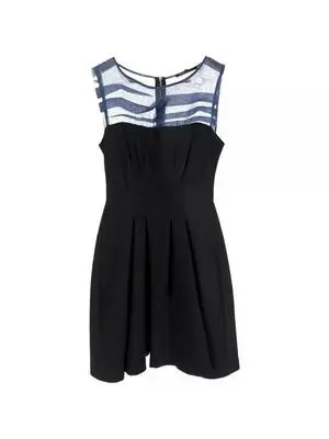 Maje Sleeveless Pleated Mini Dress - Black