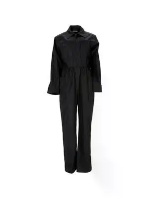 Saint Laurent Cotton Long-sleeve Jumpsuit - Black