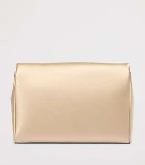 Max Mara Satin Envelope Clutch Bag - Beige