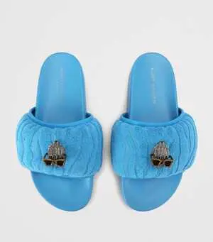 Kurt Geiger Terry Eagle Puff Slides - Blue