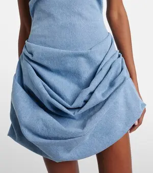 Magda Butrym Gathered Off-shoulder Denim Minidress
