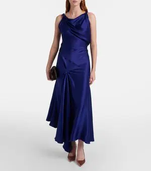 Victoria Beckham Draped Asymmetric Midi Dress