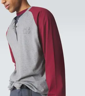 Miu Miu Cotton Jersey Henley Shirt