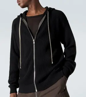 Rick Owens Ribbed-knit Virgin Wool Hoodie