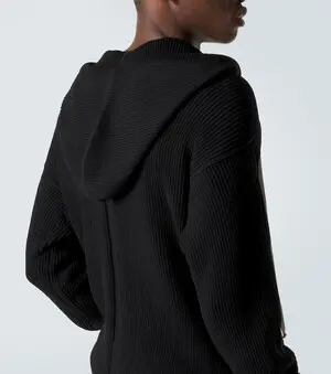 Rick Owens Ribbed-knit Virgin Wool Hoodie