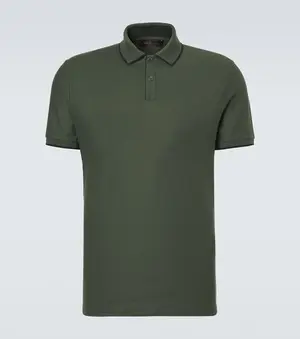 Loro Piana Brentwood Cotton-blend Pique Polo Shirt - Green