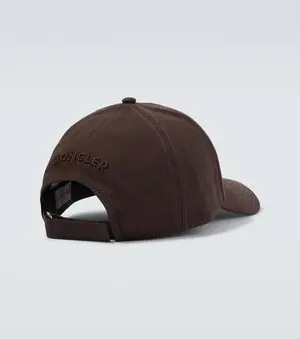 Moncler Logo Cotton Gabardine Baseball Cap