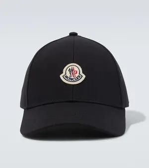 Moncler Moncler Logo Cotton Twill Baseball Cap Black