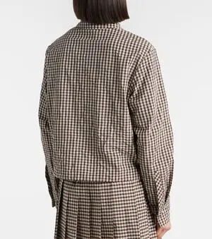 Moncler Checked Cotton-blend Jacket - Brown