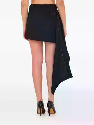 Loewe Asymmetric Draped Mini Skirt - Black