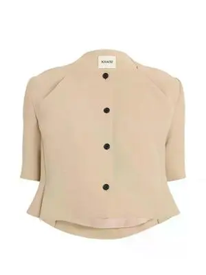 Khaite KHAITE Franc Button Short Sleeve Jacket Neutrals