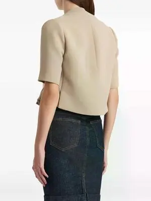 Khaite Franc Button Short Sleeve Jacket - Neutrals