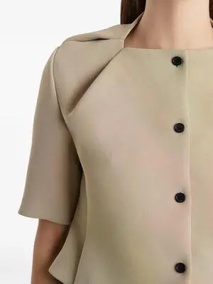 Khaite Franc Button Short Sleeve Jacket - Neutrals
