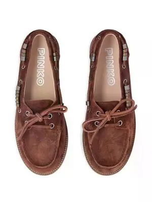 Pinko Suede Lace-up Loafers