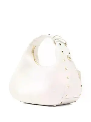 GANNI Logo Detail Studded Tote Bag - Neutrals