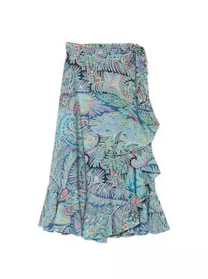 Etro Ruffled Paisley Print Wrap Skirt