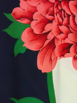 La DoubleJ Queen Peony Floral Bell-sleeve Mini Dress