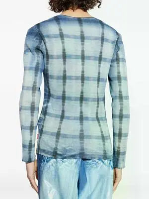 DIESEL® K-egons Checked V-neck Long-sleeve T-shirt