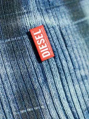 DIESEL® K-egons Checked V-neck Long-sleeve T-shirt
