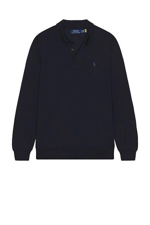 Polo Ralph Lauren Long Sleeve Merino Wool Button Placket Polo Sweater